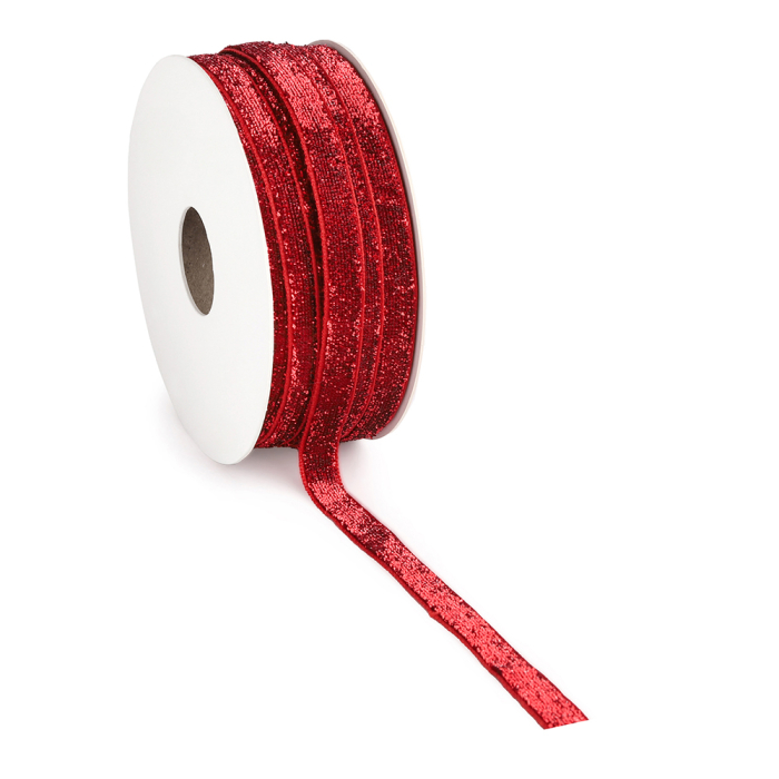 Fabric ribbon red glitter | House of Products • House of Products B2B