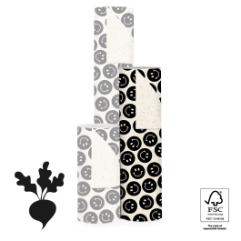 Counter Roll Wrapping Paper - Black Smileys | House of Products • House ...